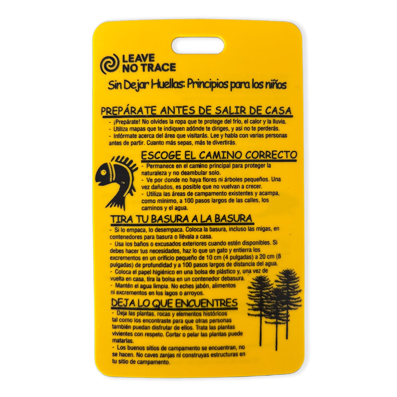 Spanish Kids Ethics Reference Card (Sold in Packs of 10) – Leave No ...