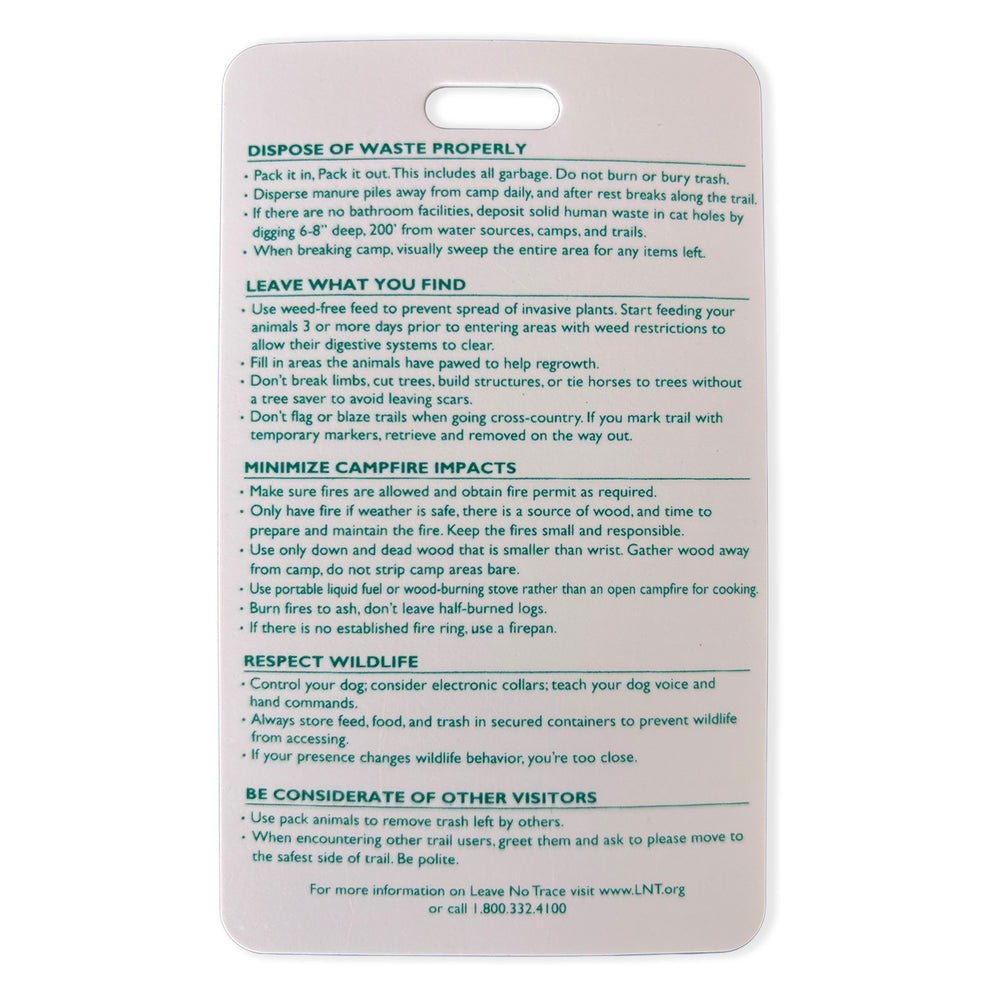 Stock Use Ethics Reference Card (Sold in Packs of 10) – Leave No Trace ...